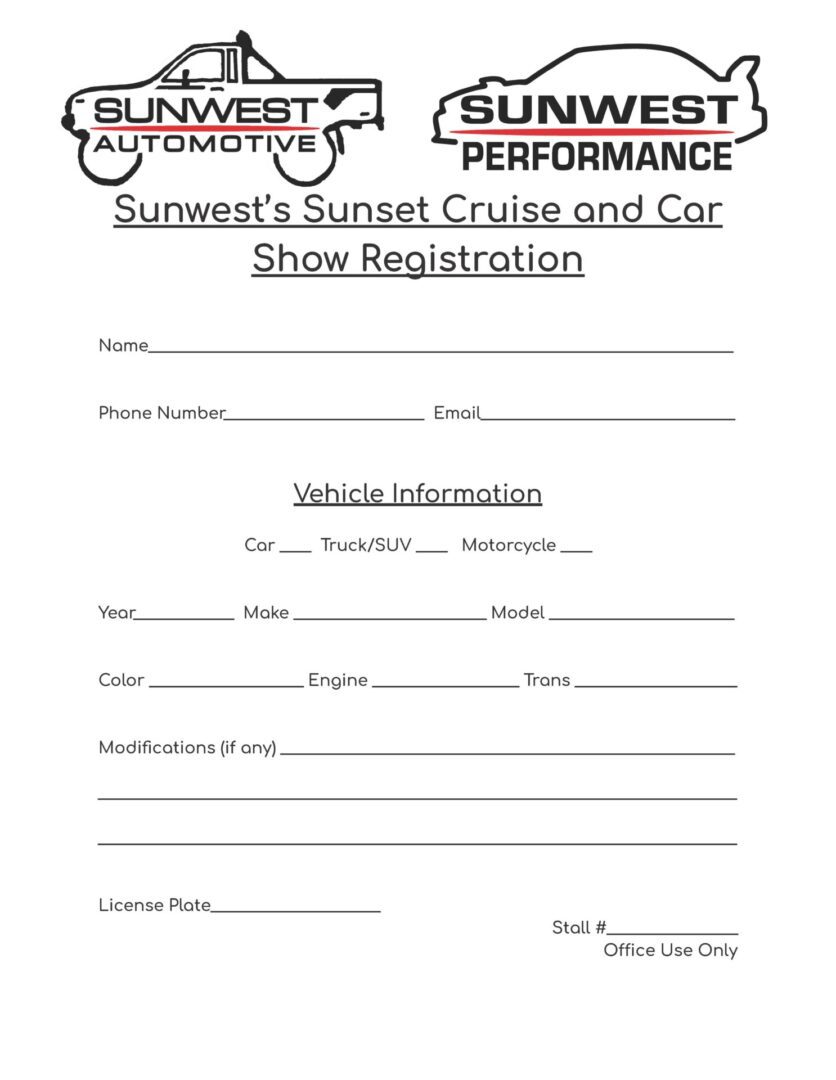 Car Show Info - Sunwest Automotive, Inc.